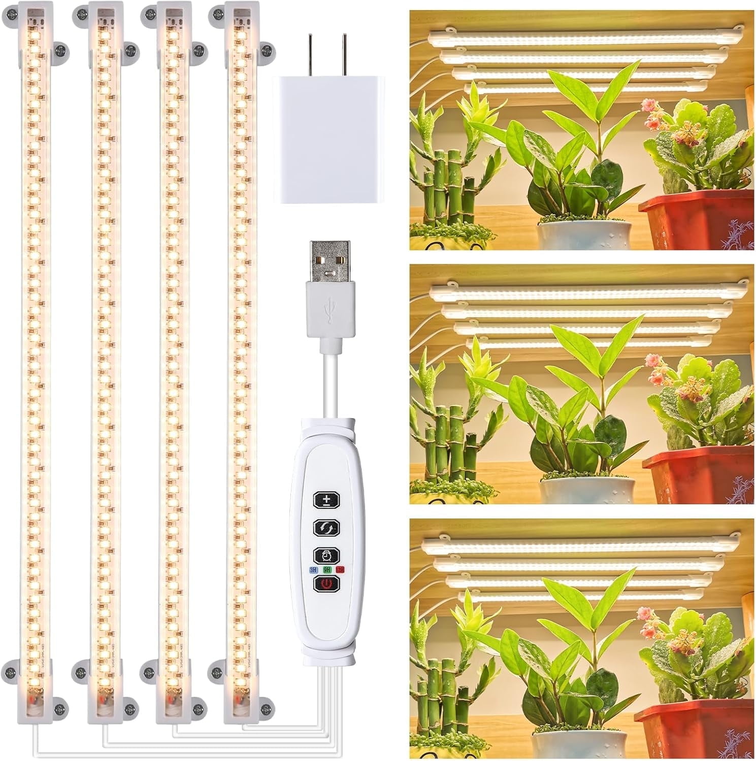 LED Grow Light Strips for Indoor Plants, Full Spectrum 3000K Plant ...