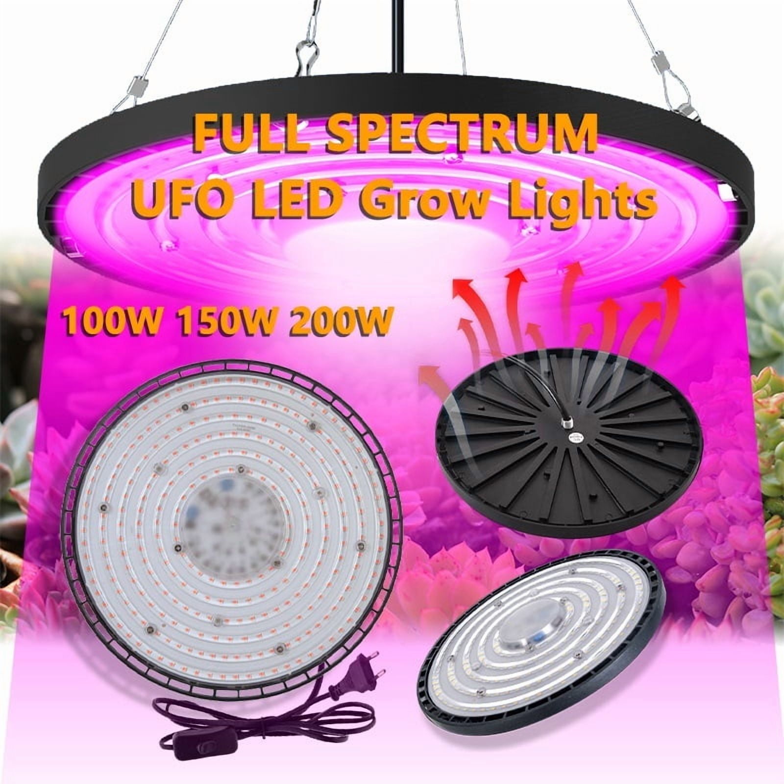 LED Grow Light UFO Full Spectrum Pink Sunshine Aluminum Waterproof ...