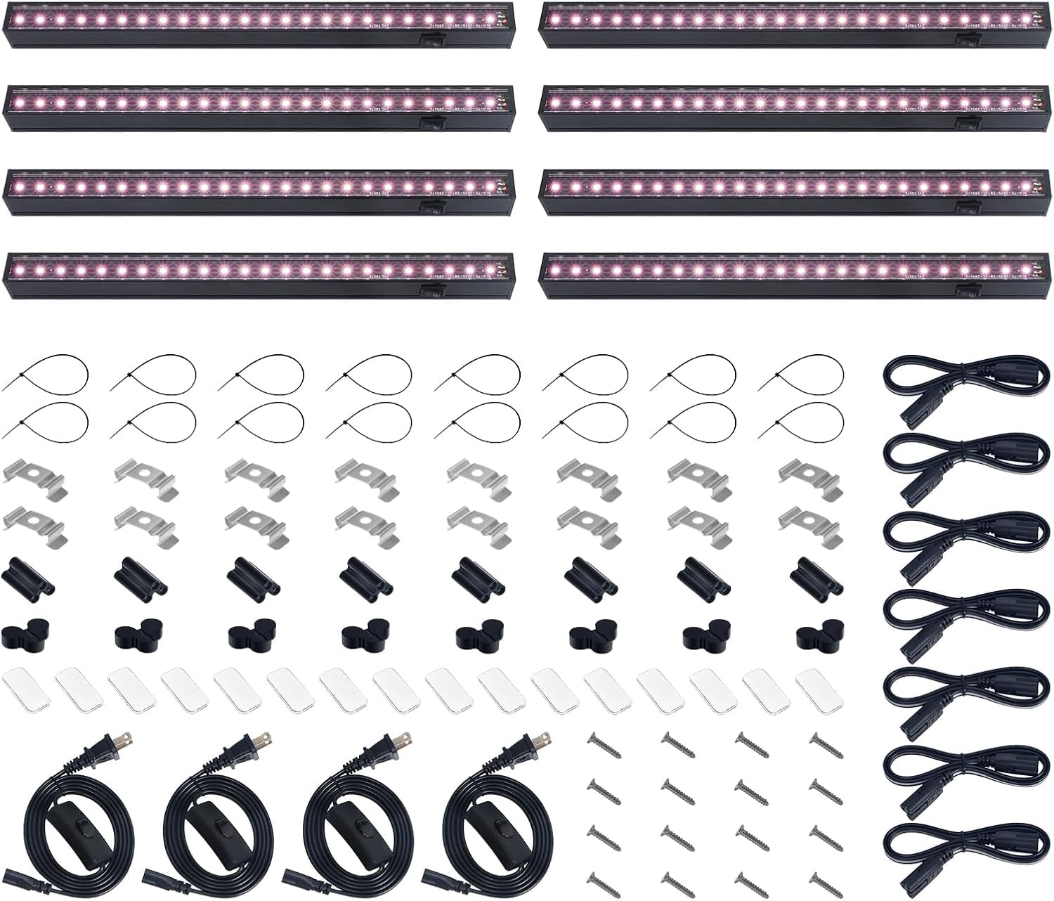 LED Grow Lights with Black Cover, Full Spectrum Grow Light Strips, T5 ...