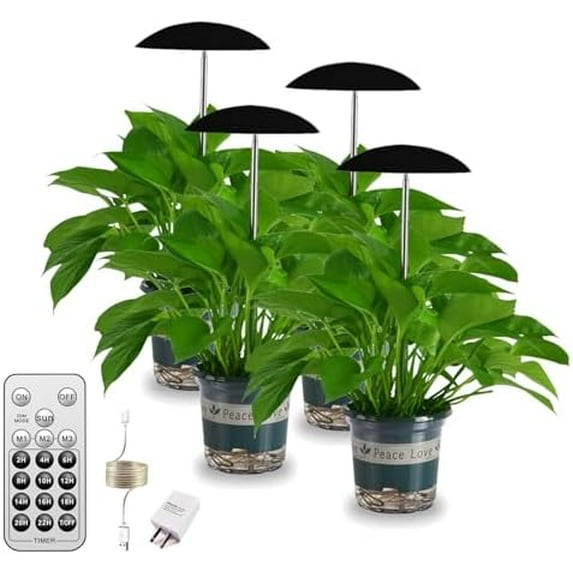 LED Grow Lights for Indoor Plants 4 Pack, Smart USB Small Full Spectrum ...