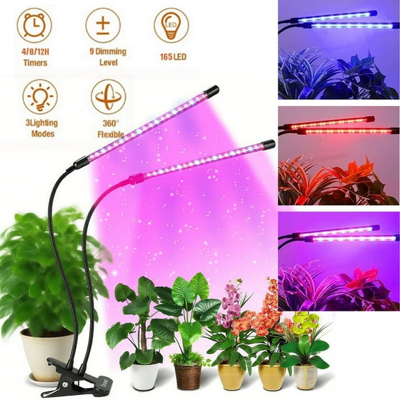 LED Grow Lights for Indoor Plants Full Spectrum with Adjustable Wooden ...