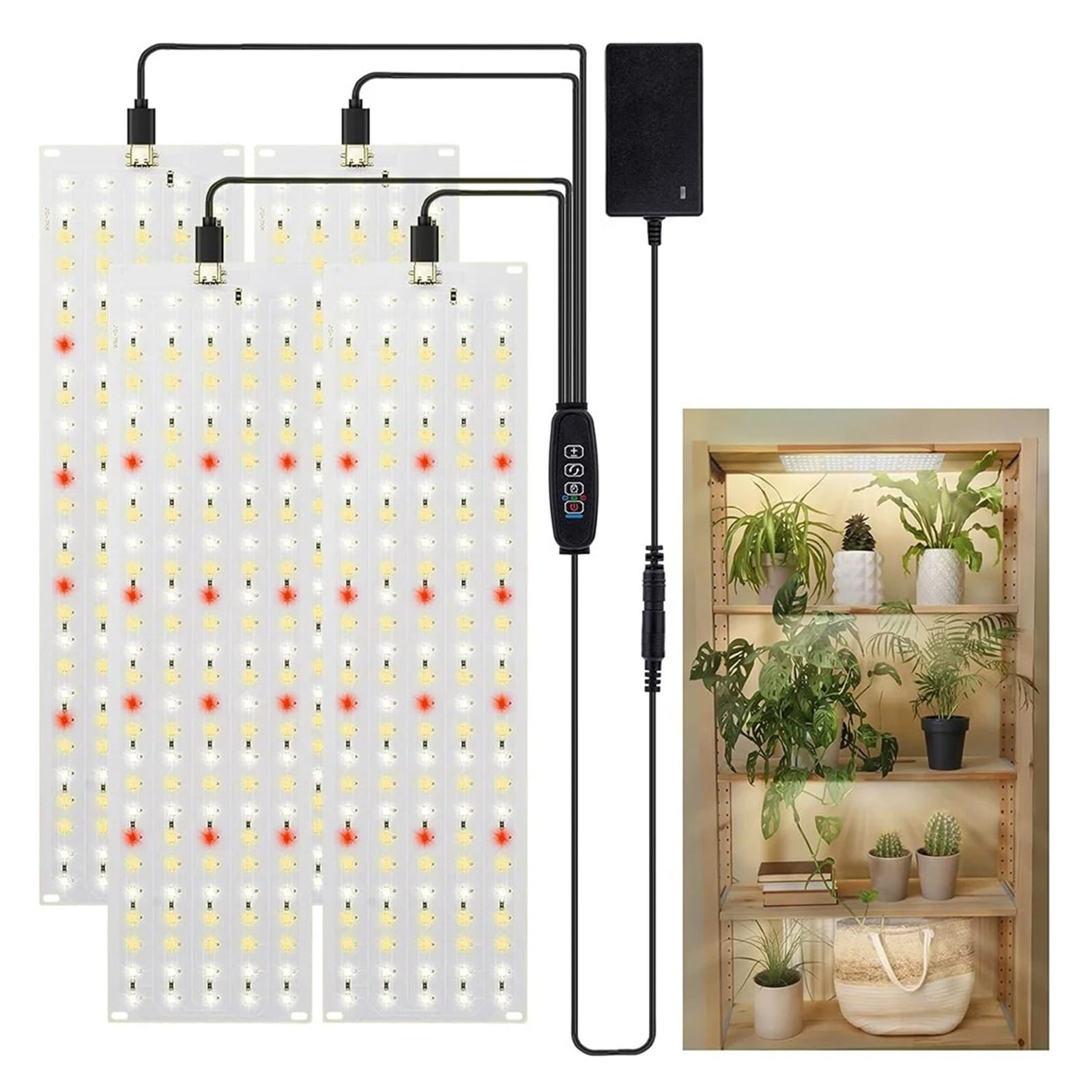 LED Grow Panel Light Ultra-Thin Full Spectrum Dimmable Timer Plant ...