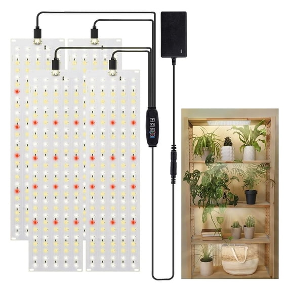 LED Grow Panel Light Ultra-Thin Full Spectrum Dimmable Timer Plant ...