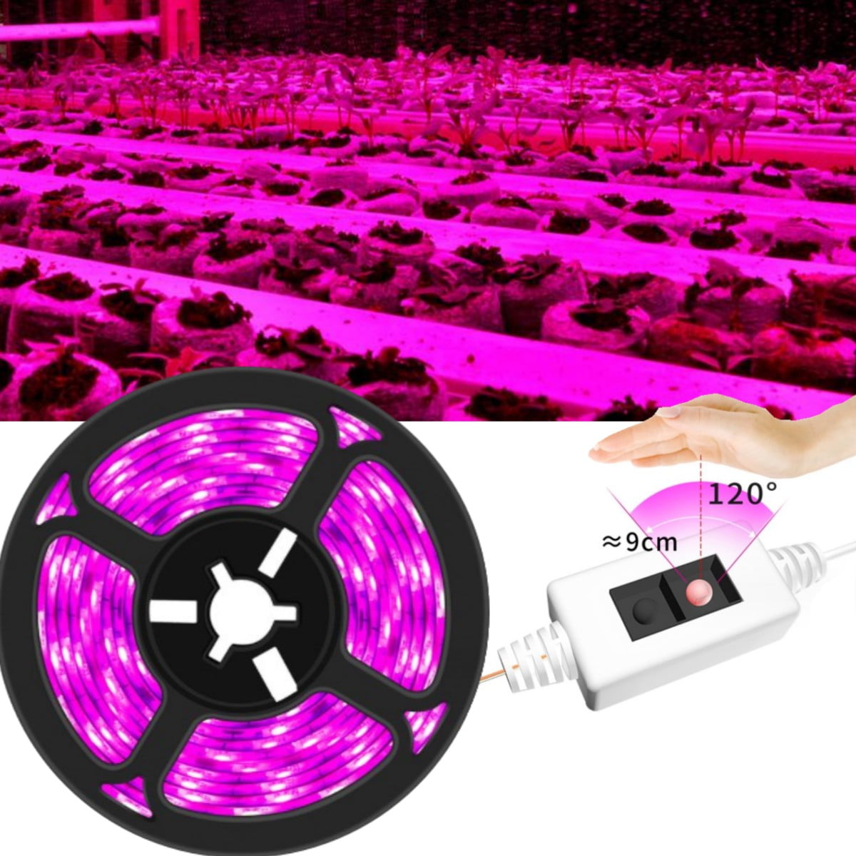 LED Grow Strip Lights, USB Waterproof Full Spectrum Dimmable Growing ...