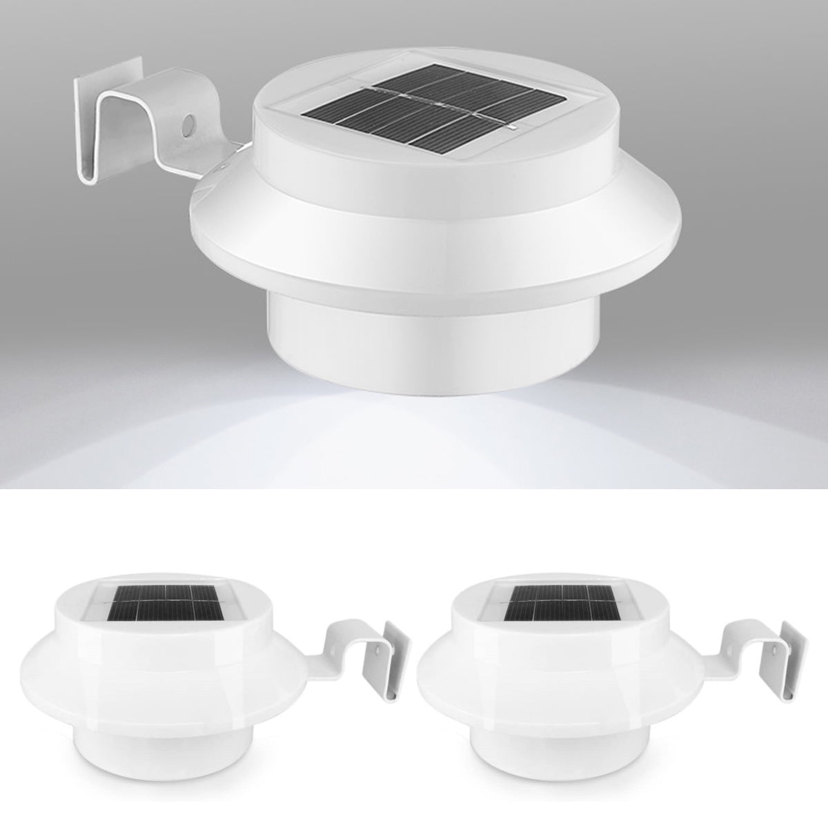 LED Gutter Lights, Solar Fence Lights Outdoor Waterproof Deck Light ...