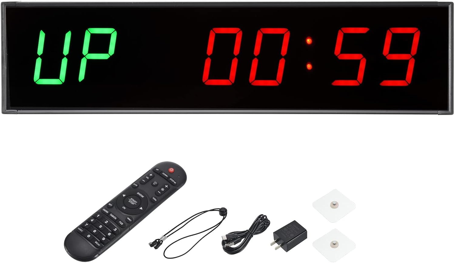 LED Gym Timer Workout Timer Interval Timer Count Down/Up Clock Wall ...