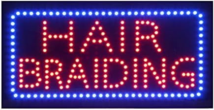 LED Hair Braiding Sign for Business, Super Bright LED Open Sign for ...