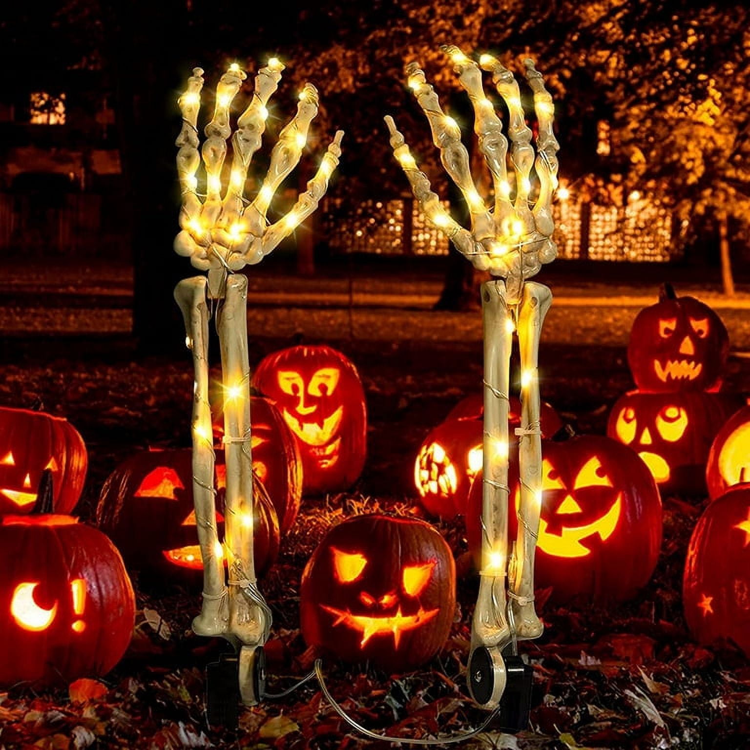 LED Halloween Decoration Skeleton Arms with Ground Spike, 2 Pack ...