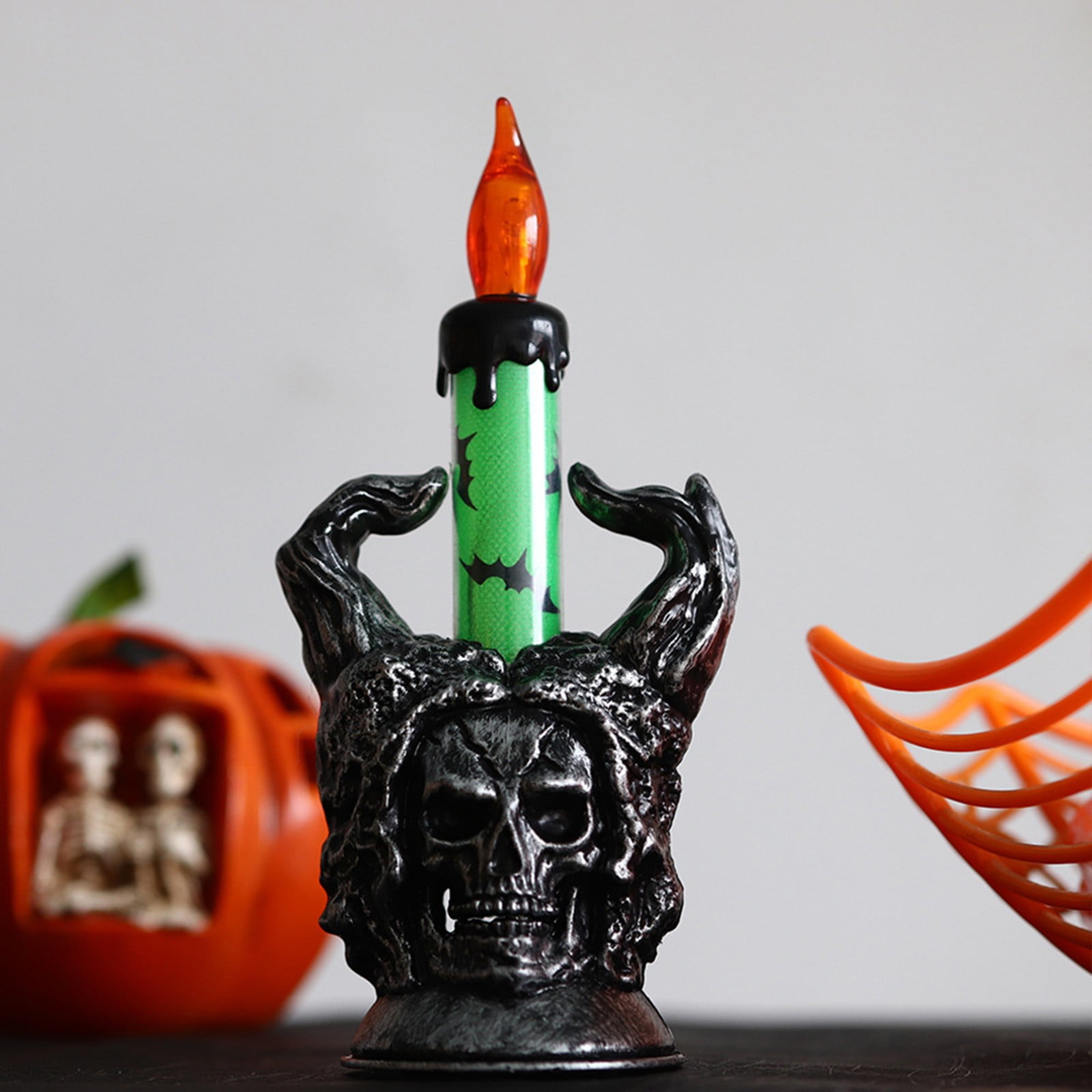 LED Halloween Decorations, Halloween Skeleton Handheld Candle Lamp ...