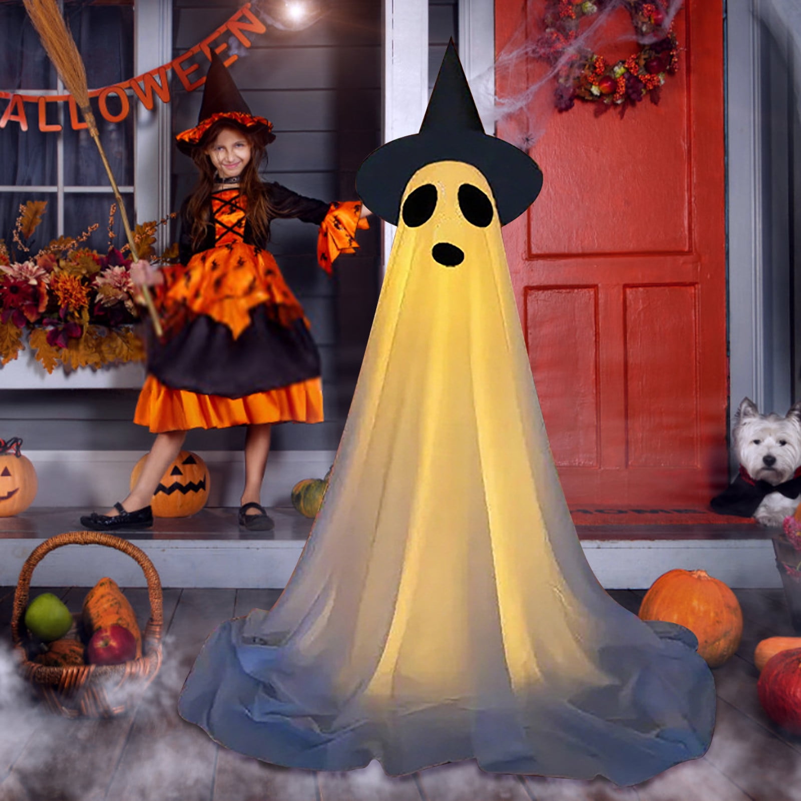 LED Halloween Ghost Decorations - Outdoor Weatherproof Illuminated ...