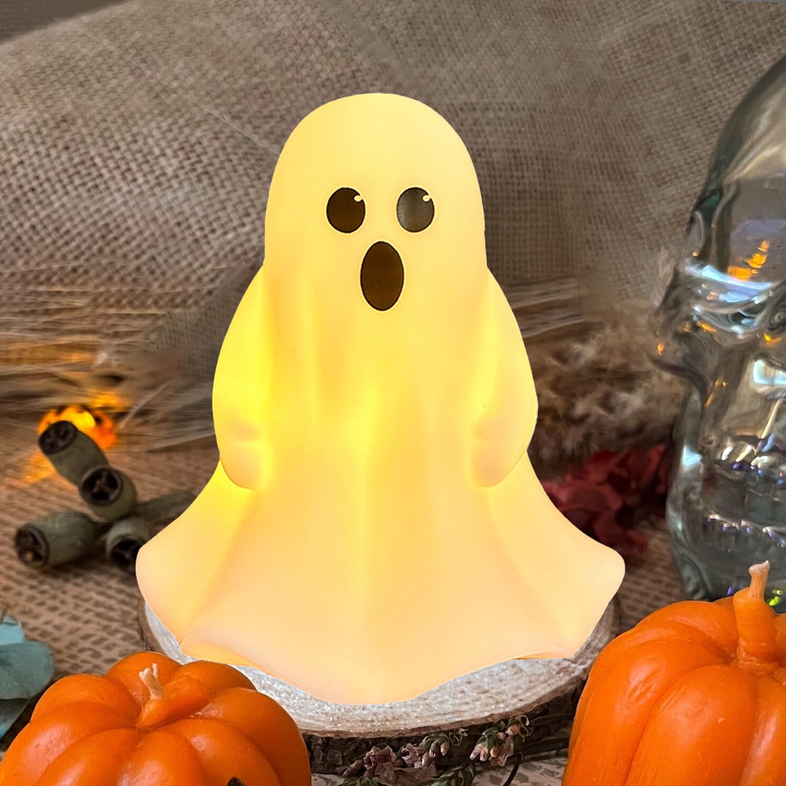 LED Halloween Lantern Light, Spooky Ghost Lamp, Battery Operated Party ...