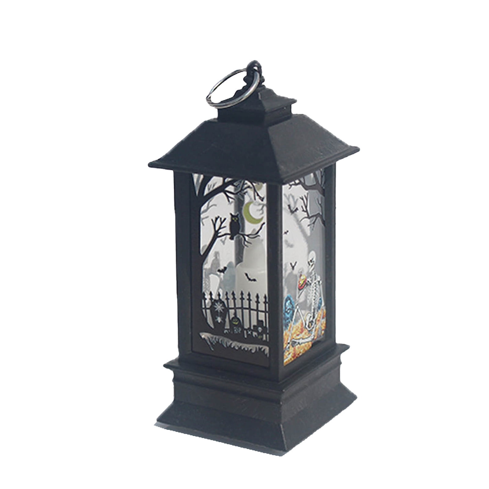 LED Halloween Snow Globe Lantern with Flying Ghosts & Pumpkin - Battery ...