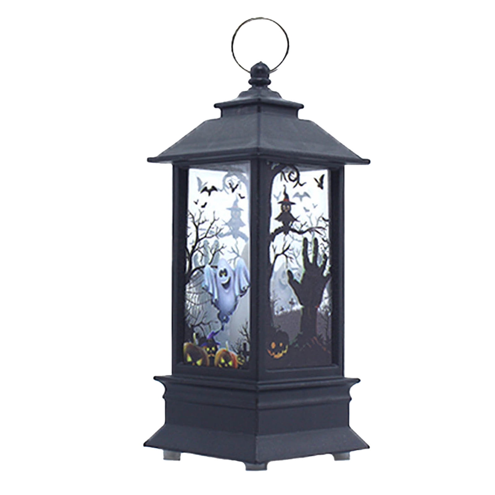 LED Halloween Snow Globe Lantern with Flying Ghosts & Pumpkin - Battery ...