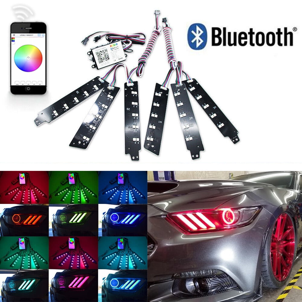 LED Halo DRL Board Headlight APP Bluetooth Controller For 15-17 Ford ...