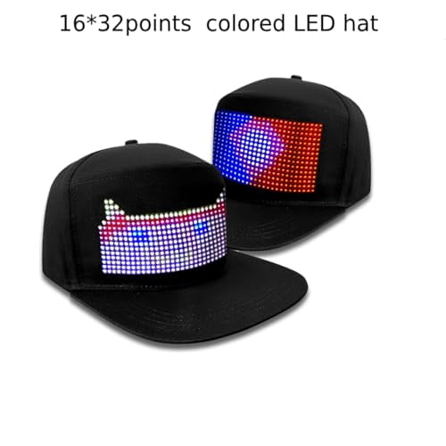 LED Hat, LED Caps Display Message Bluetooth Editable Cool Hat, Adjustable Cool LED Baseball Cap ...
