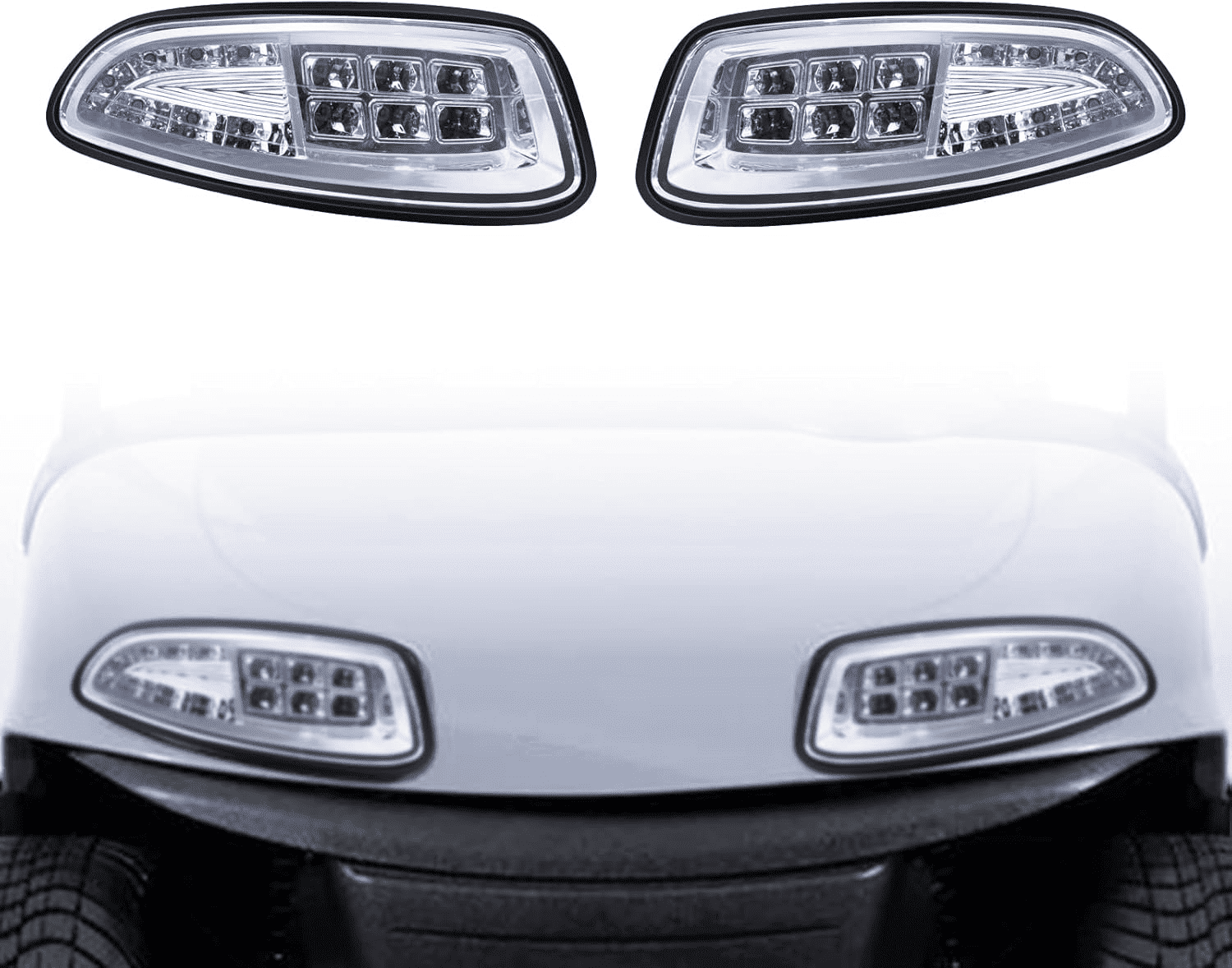 Shu-Ran LED Head Light Kit for EZGO RXV 2008-UP Gas or Electric Golf ...