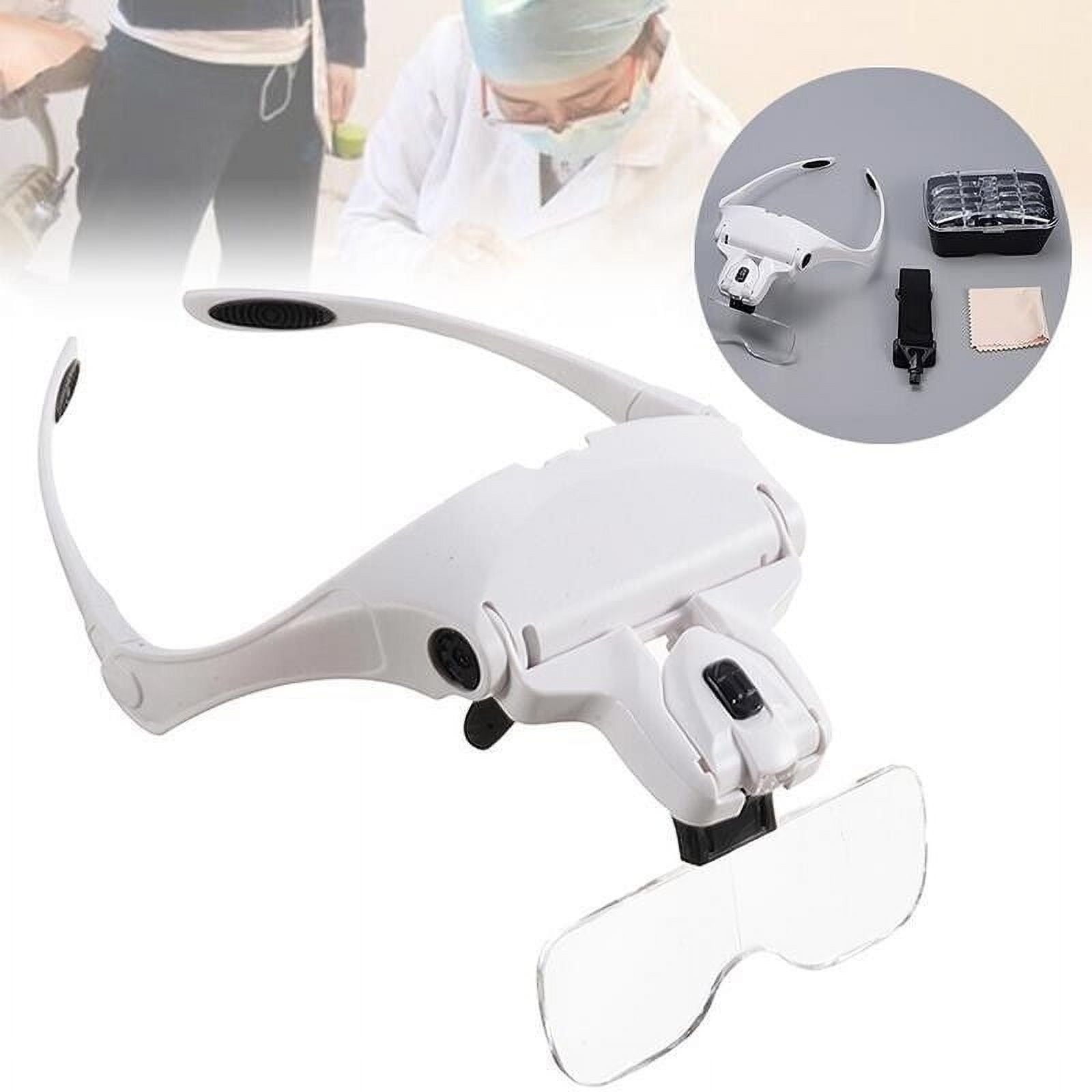 LED Head Magnifier Glasses NO.9892B1 | 5 Magnification Lenses 1.0X-3.5X ...