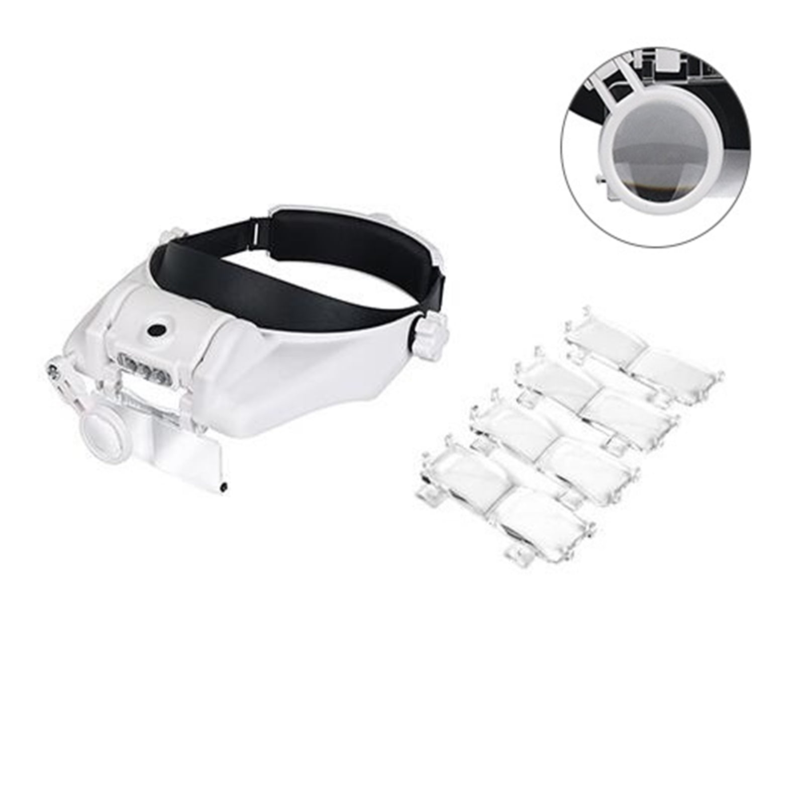 LED Headband Magnifier Hands Free Magnifying Glasses For Jewelry Loupe ...