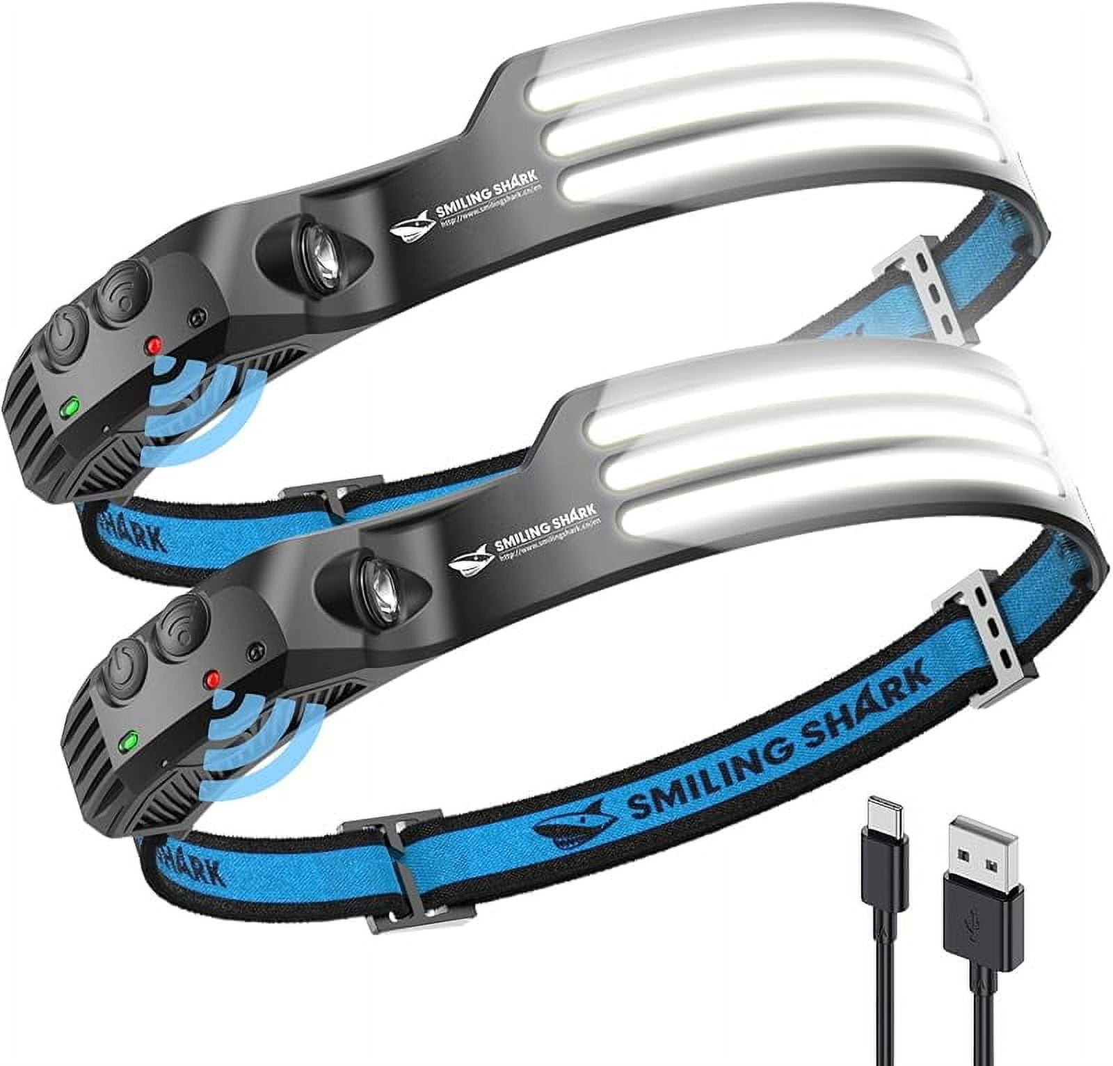 LED Headlamp, 230 ° Wide Angle 3*White Light 2 Pack The Brightest Head ...