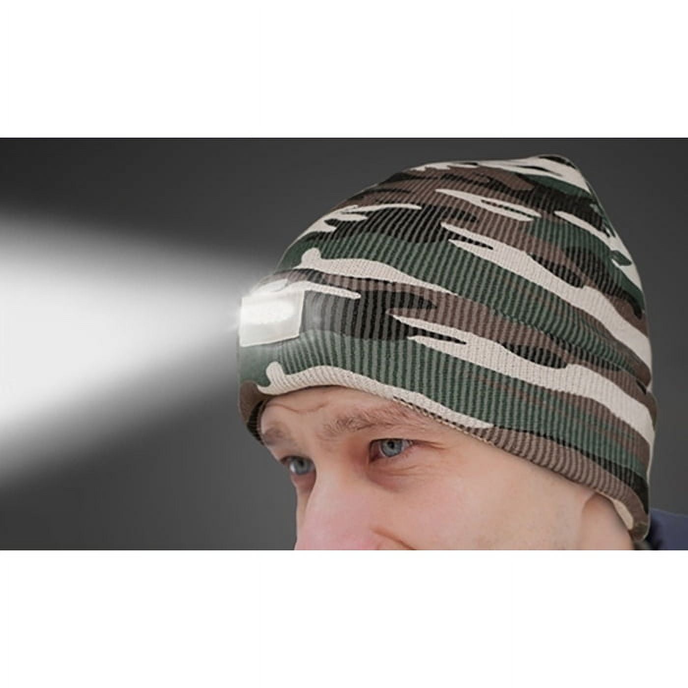 LED Headlamp Beanie Black Unisex Warm Knit Hat with 5 LED Lights Size ...