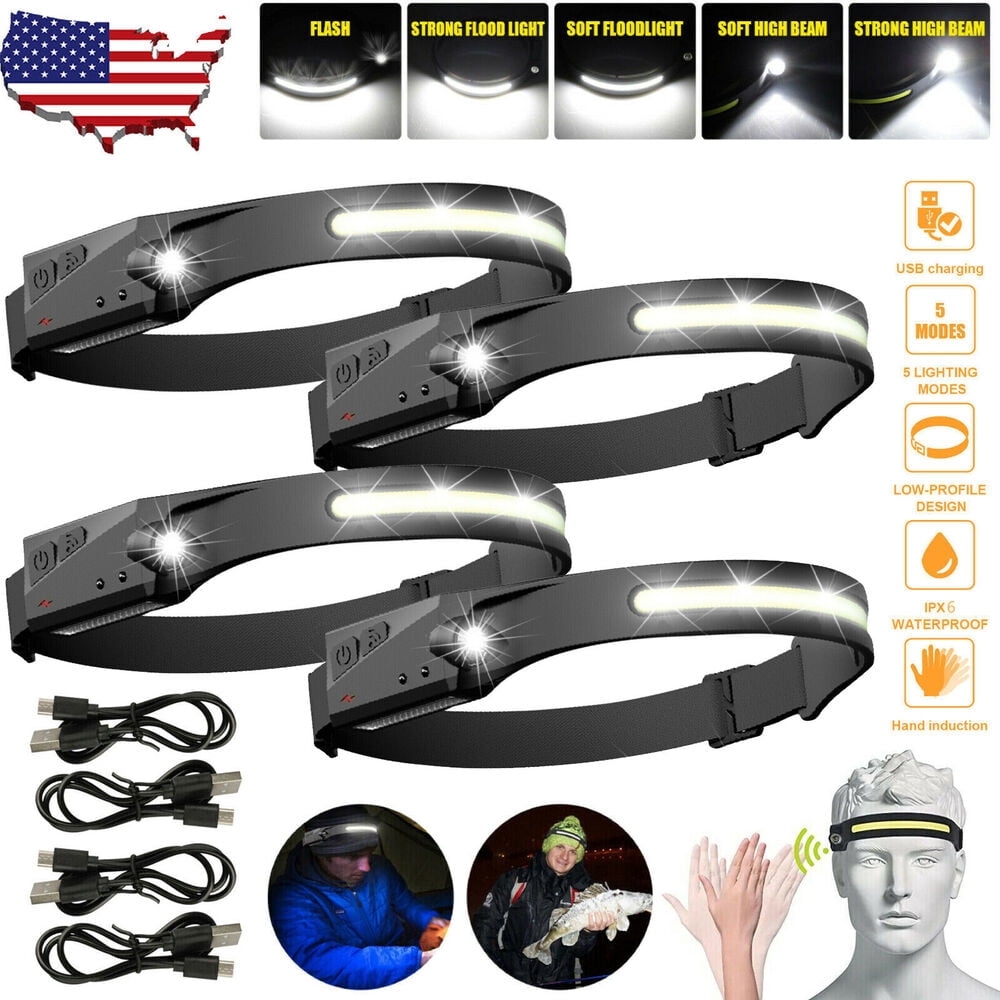 EGOT Motion Sensor LED Headlamp, Rechargeable Wide Beam Headlight ...