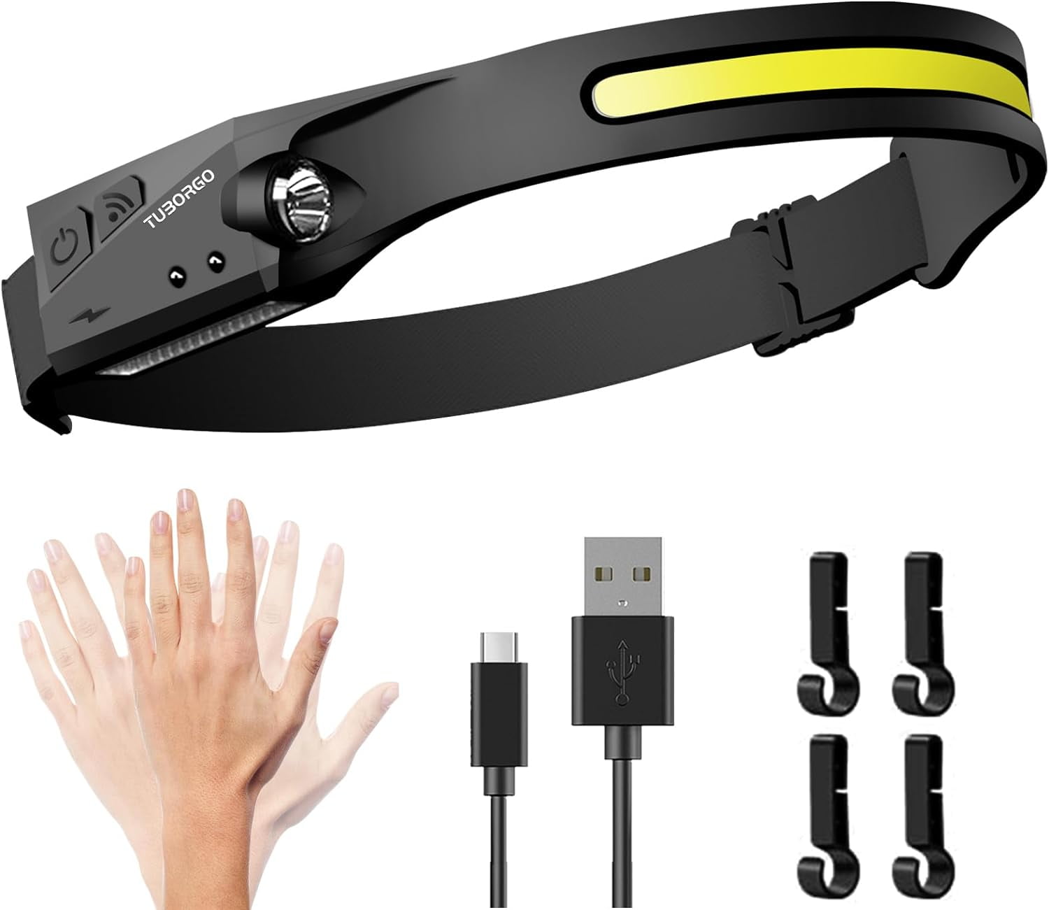 LED Headlamp, Rechargeable Flashlight for Adults, 230 Wide Beam ...