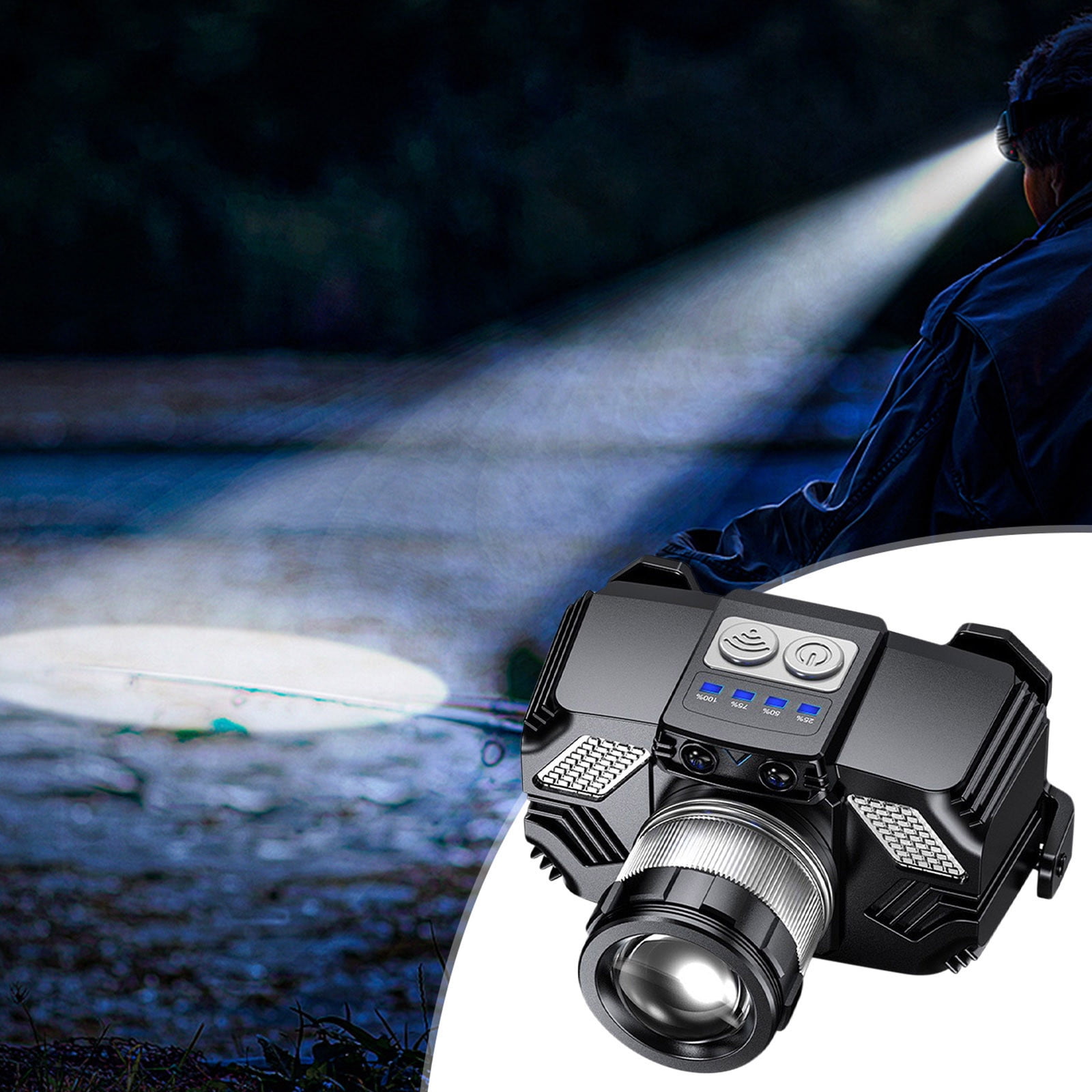 LED Headlamp Rechargeable | Ultra Bright Wide-Angle Headlight with ...