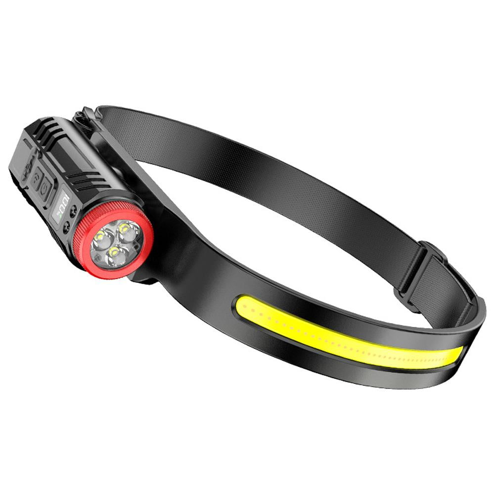 LED Headlamp Rechargeable, Wide Beam Head Lamp, COB Silicone Sensor ...