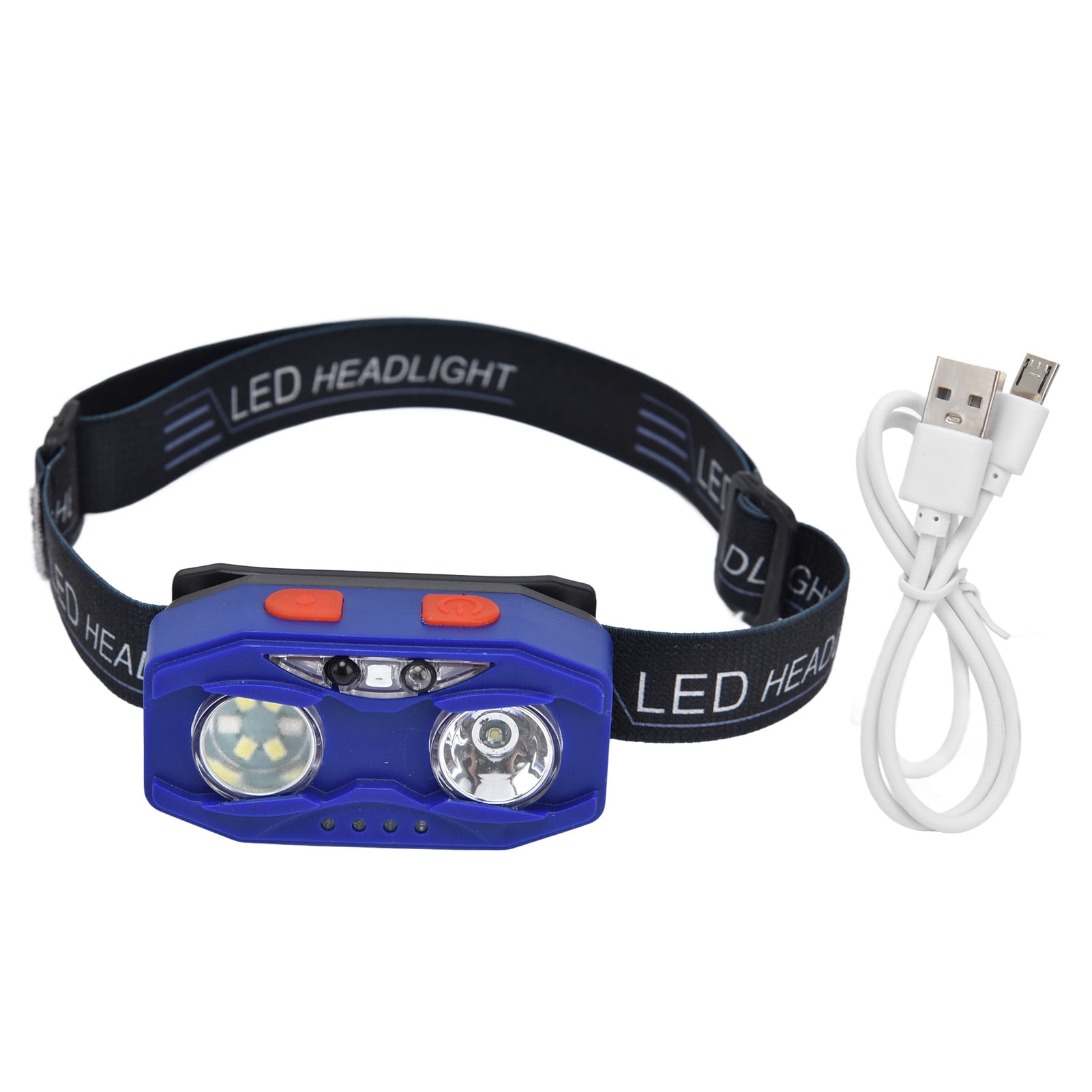 LED Headlamp Smart Switch Waving Induction USB Charging Waterproof Dual ...