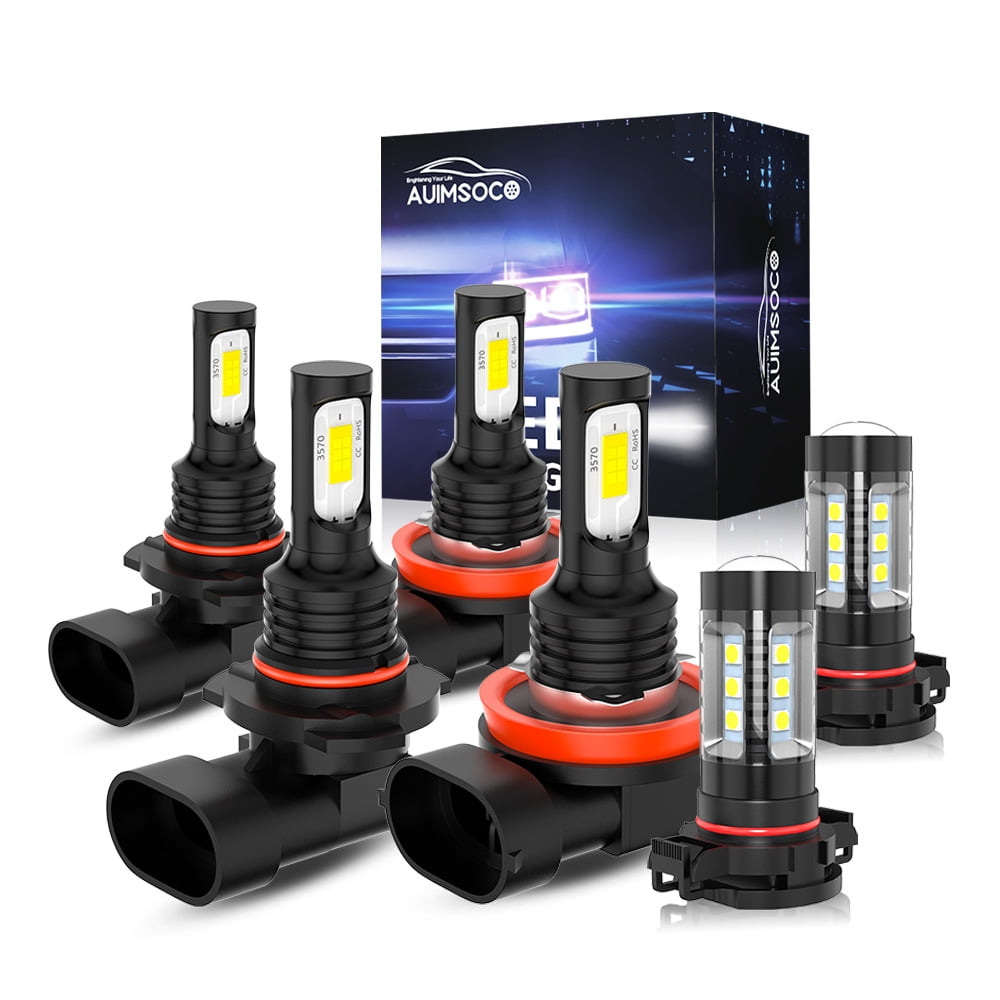 LED Headlight 9005 H11 High Low Beam + H16 Fog Light For 2007-2010 2011 ...