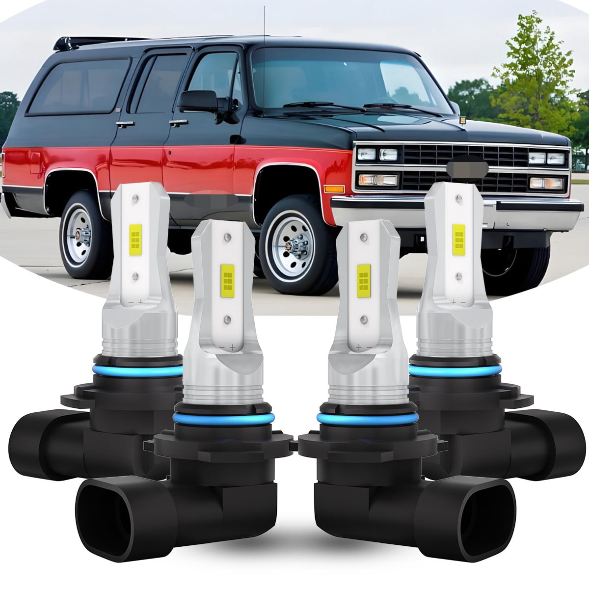 LED Headlight 9005 HB3 9006 HB4 High Low Beam 4Pcs Combo, For Chevy ...