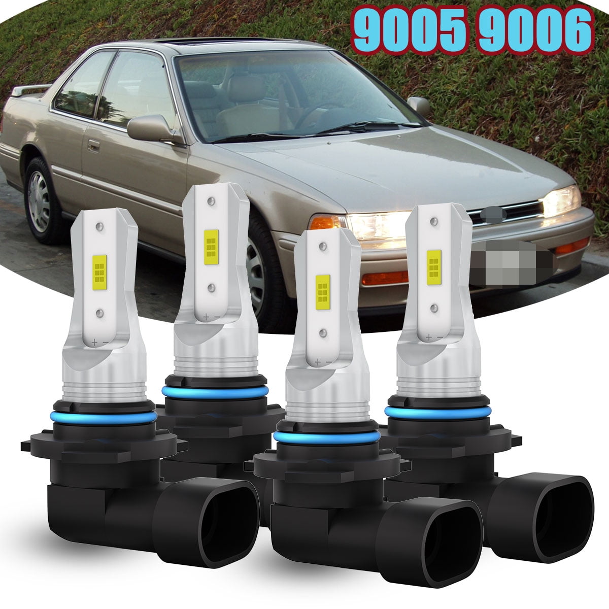 LED Headlight 9005 HB3 9006 HB4 High Low Beam 4Pcs Combo, For Honda ...