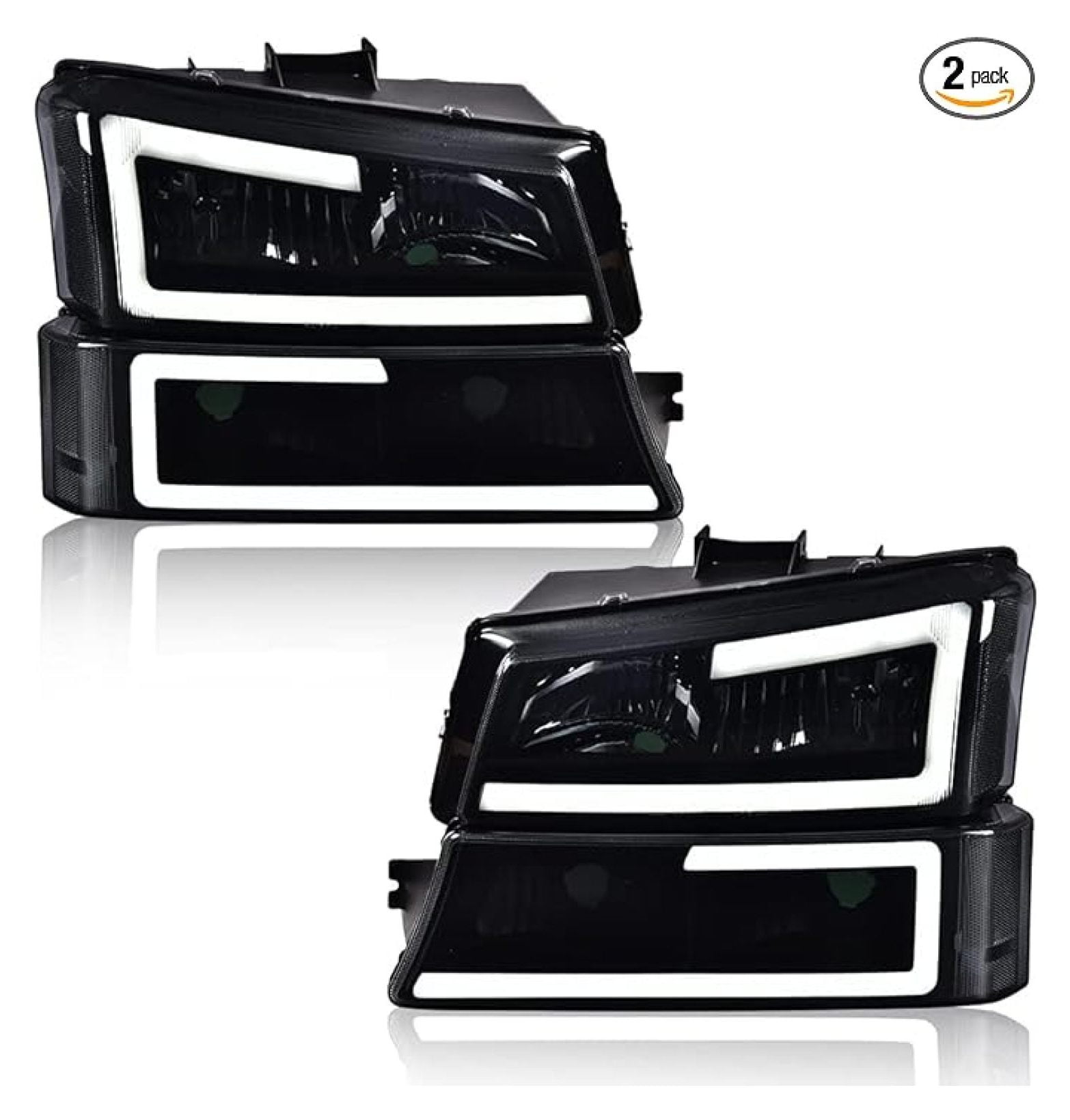 LED Headlight Assembly Compatible with Chevy Silverado 1500 2500 3500 ...