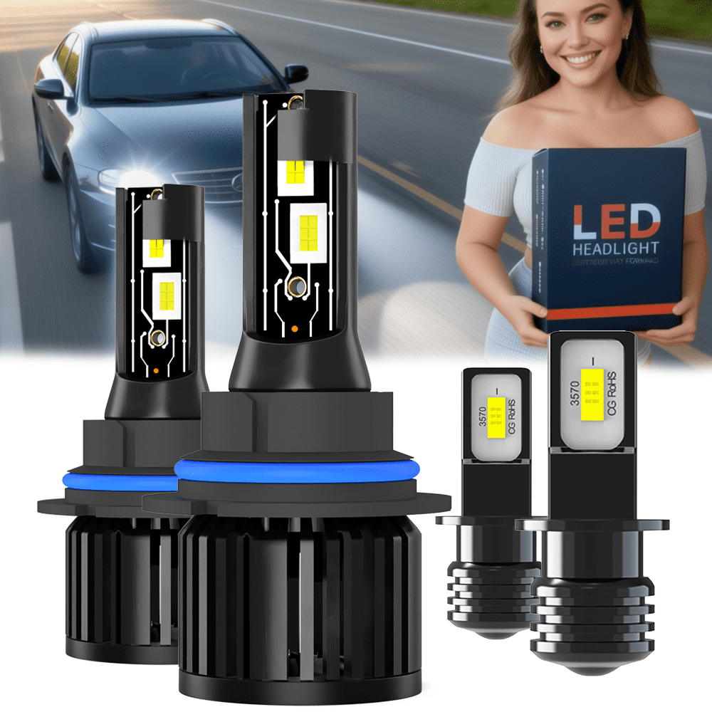LED Headlight Bulb For 1987 Mercedes-Benz 300D,9007 High Low Beam + H3 ...