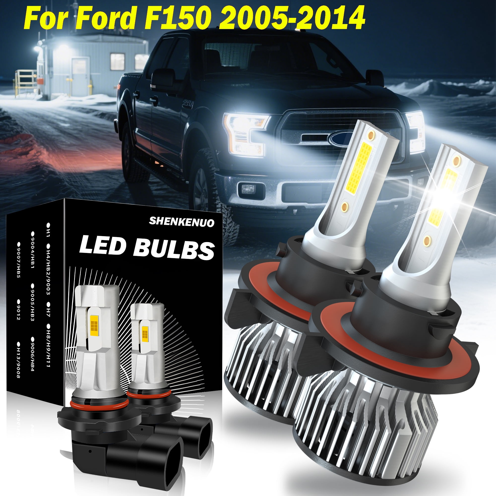 LED Headlight Bulbs Compatible With Ford F150 2005-2014,H13/9008 LED ...