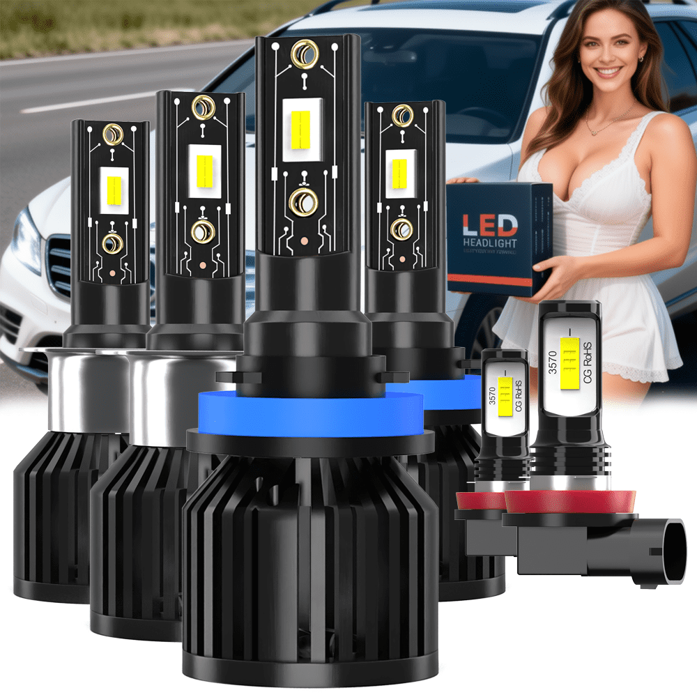 LED Headlight Bulbs Fit For Ford Focus 2012-2018,H1 High Beam + H11 Low ...