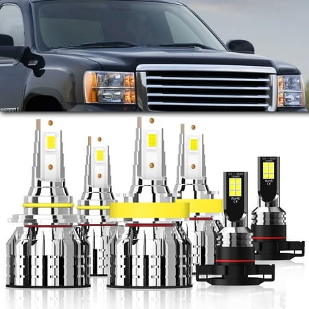 LED Headlight Bulbs Fit For GMC Sierra 1500 2007-2013,9005 High Beam ...