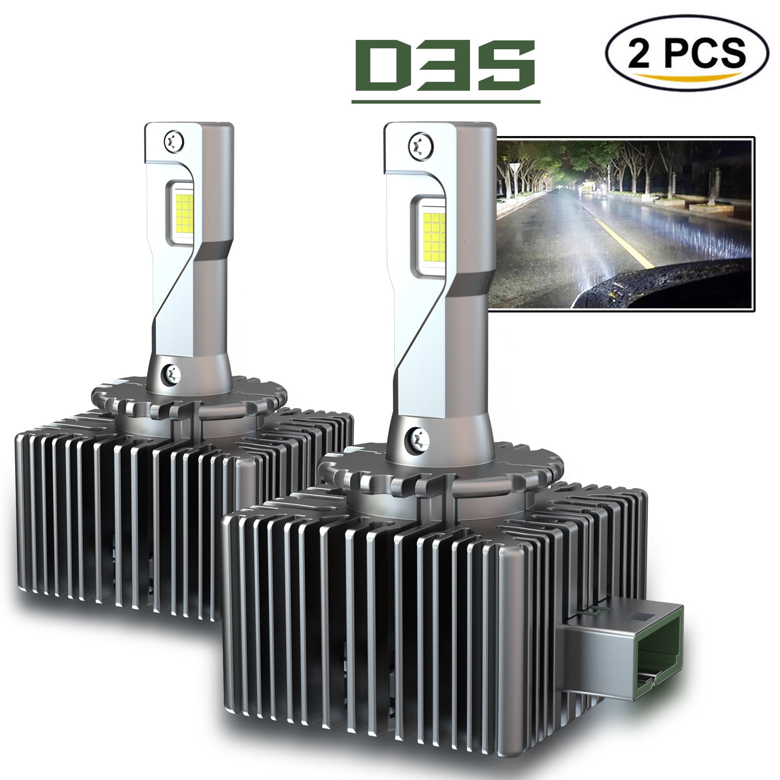 Quayub D3S D3R LED Bulbs, 10000 Lumens 6000K Cool White 600% Brightness ...