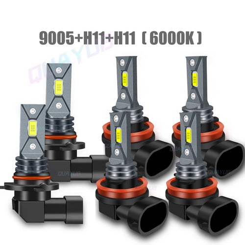 LED Headlight + Fog Light Bulbs White Combo For 2013-2017 2018 Chevy ...