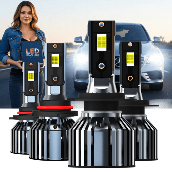 LED Headlight For BMW 528i 1997-2000,9005 High Beam + H7 Low Beam ...