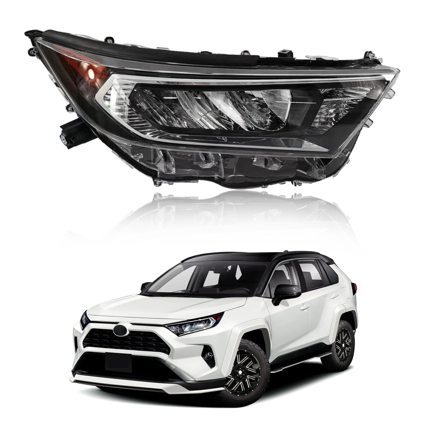 LED Headlight Headlamp Chrome Bezel Assembly For 2019 2020 2021 2022 ...