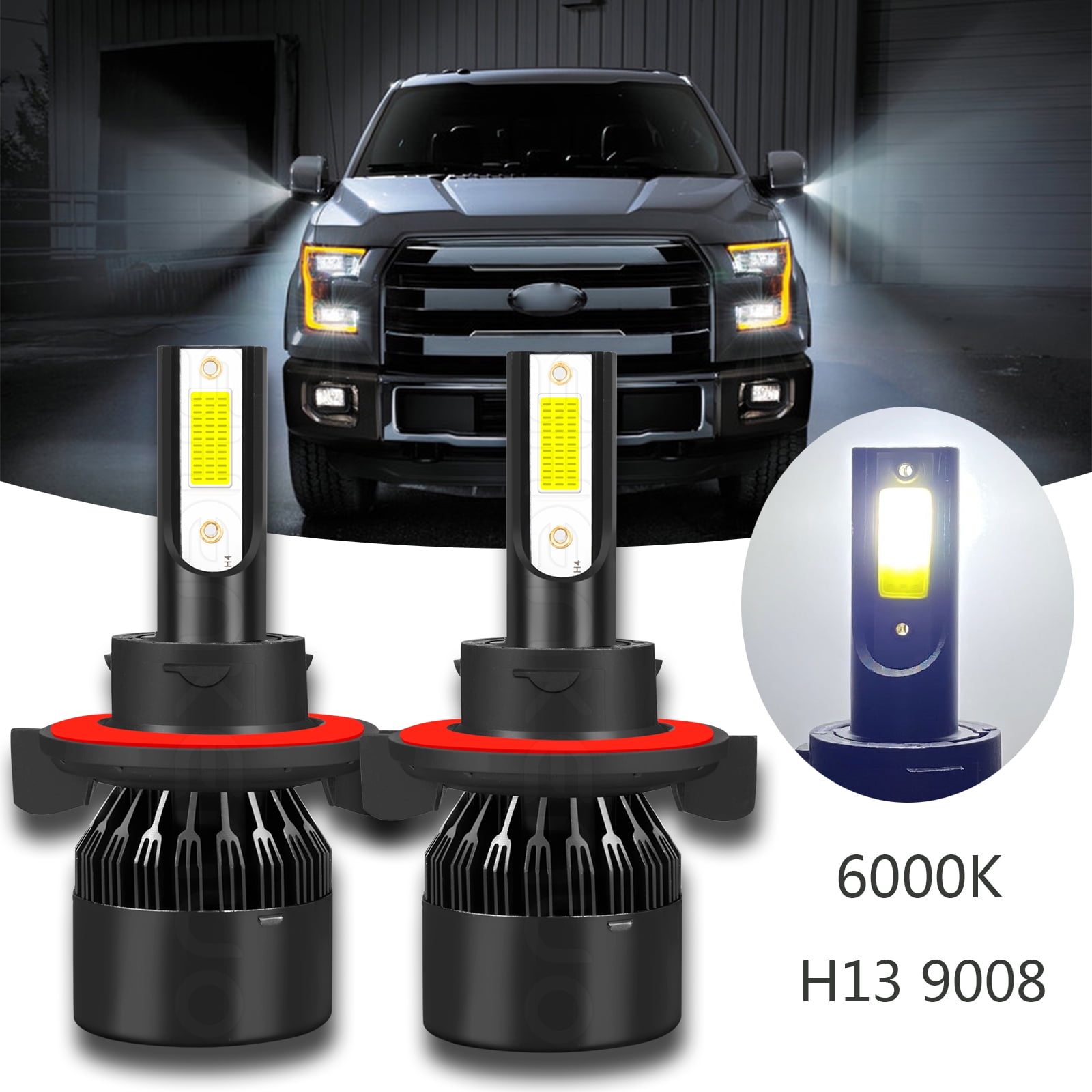 LED Headlight Hi/Lo Light Bulb 9008 High&Low Dual Beam for Mitsubishi ...