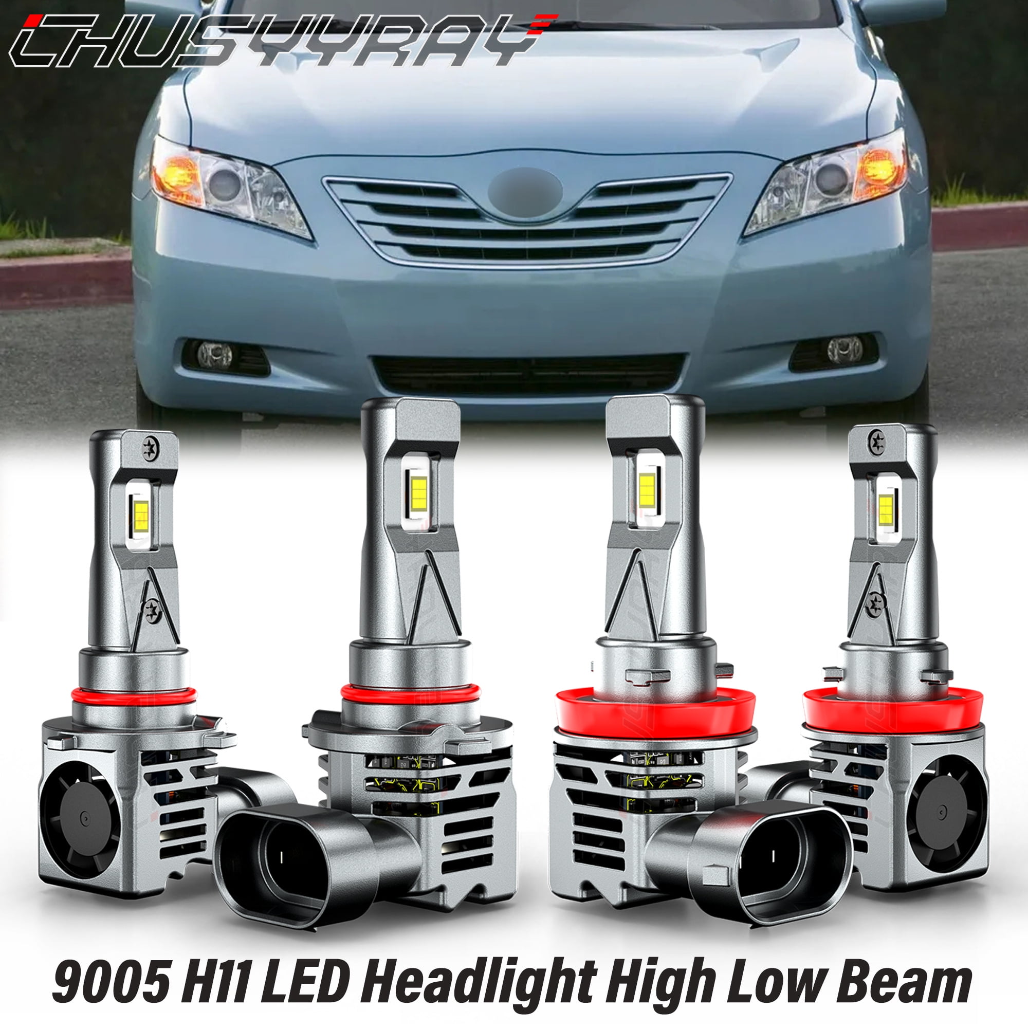 LED Headlight High Low Beam Bulbs Kit 6000K Pure White 4Pcs - for ...