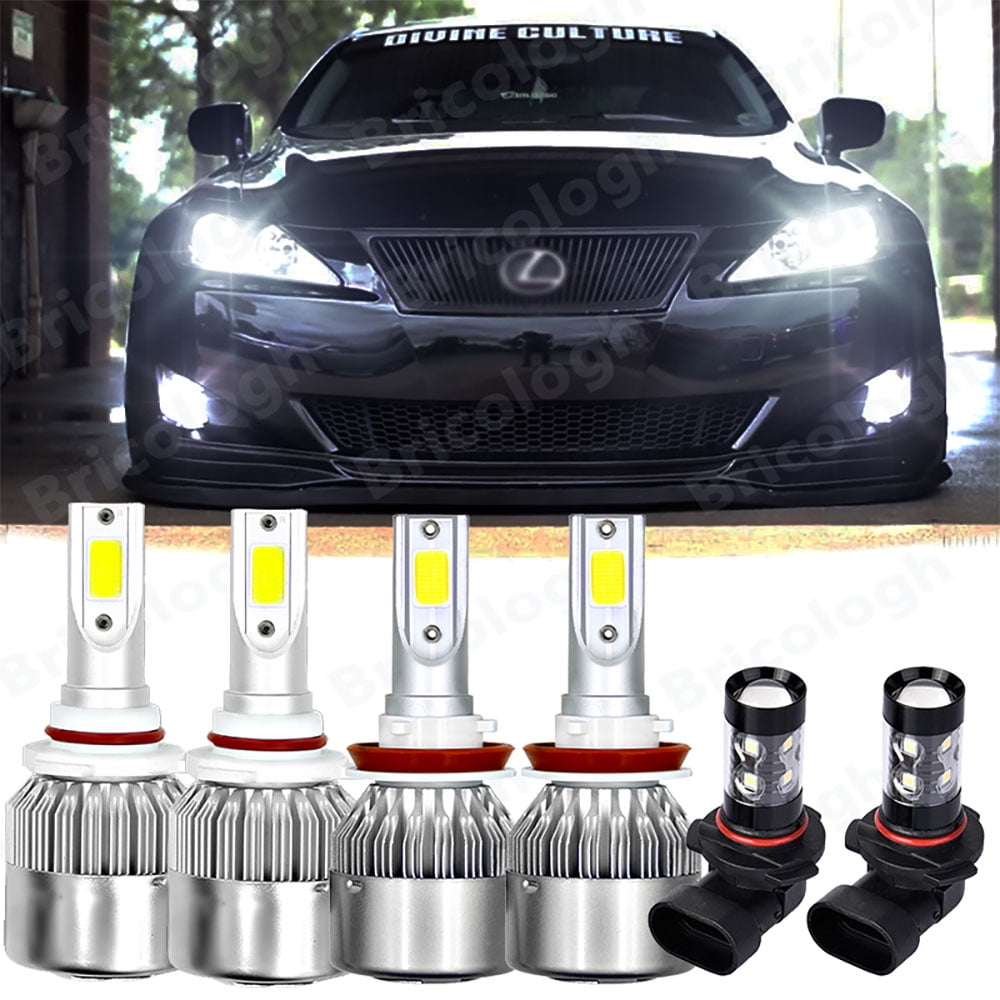 LED Headlight High Low Fog Light Bulb Kit for 2006-2009 Lexus IS250 ...