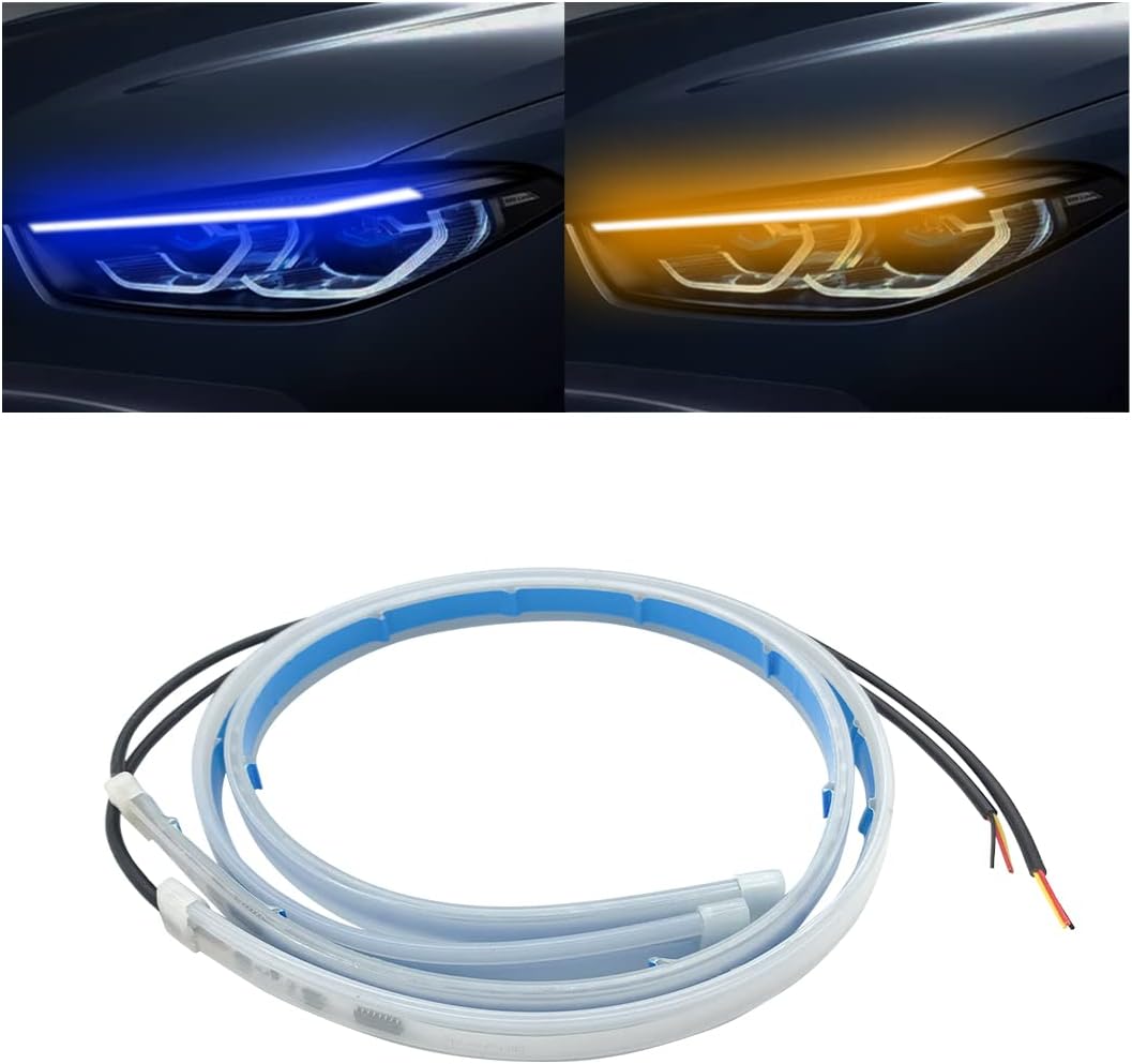LED Headlight Strip Tube Light, 24 Inch Flexible DRL Daytime Running ...