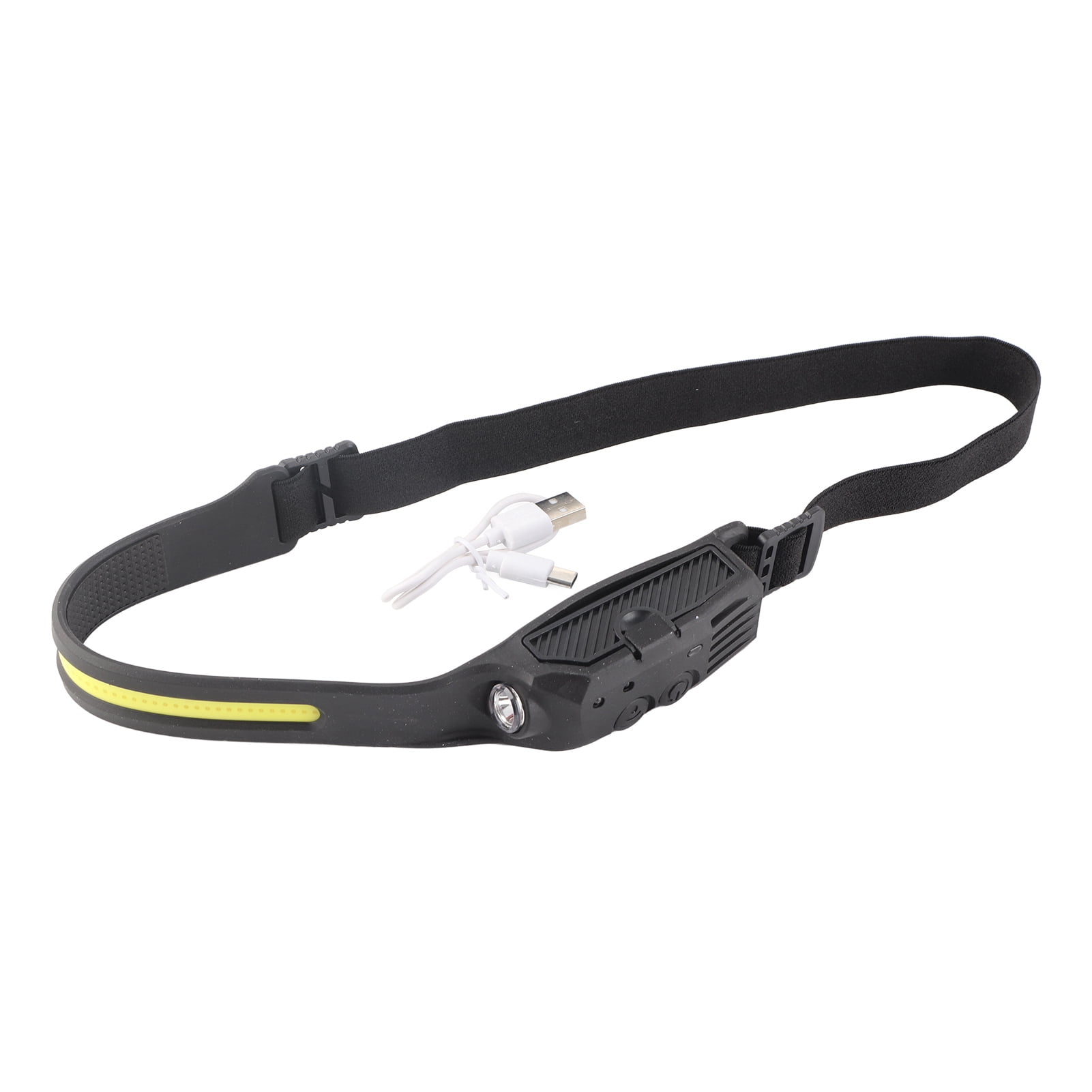 LED Headlight USB Charging 4 Level Double Button Switch Silica Gel ...