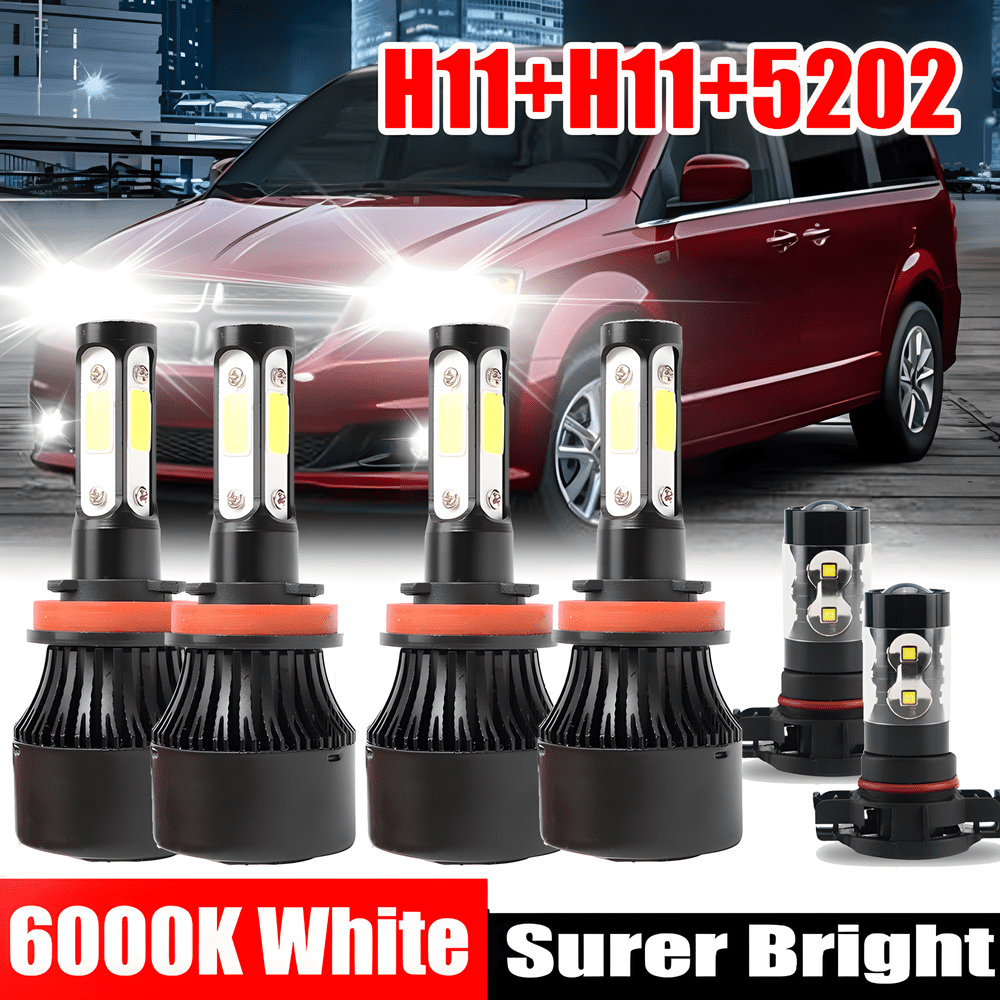 LED Headlight kit Bulbs High Low Fog For Dodge Grand Caravan 2011-2019 ...