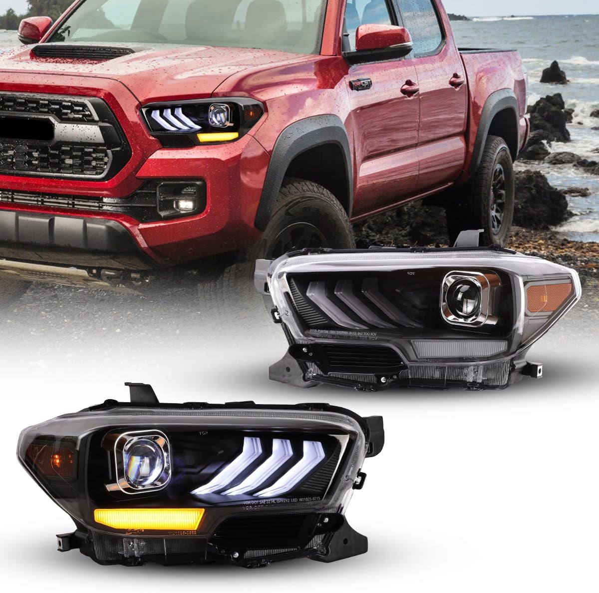 LED Headlights for 2016-2019 Toyota Tacoma,Led Sequential Headlamp for ...