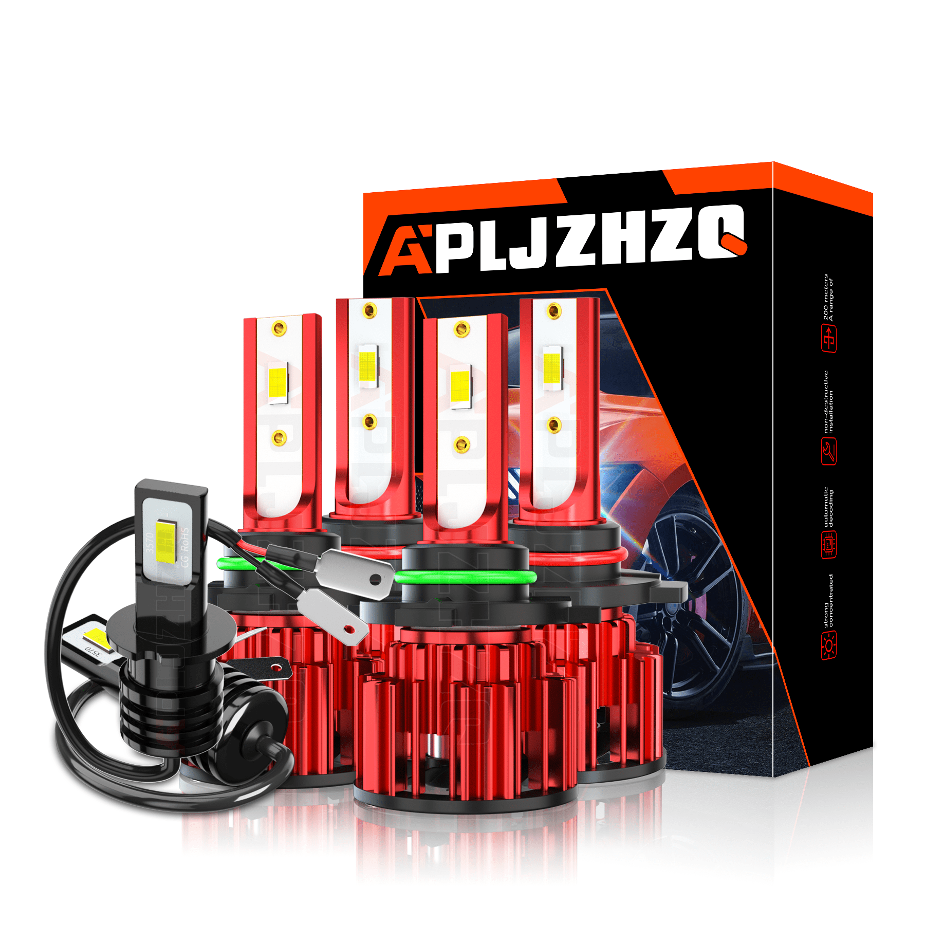 APLJZHZQ LED Headlights Combo 9005 High Beam 9006 Low Beam H3 Fog ...