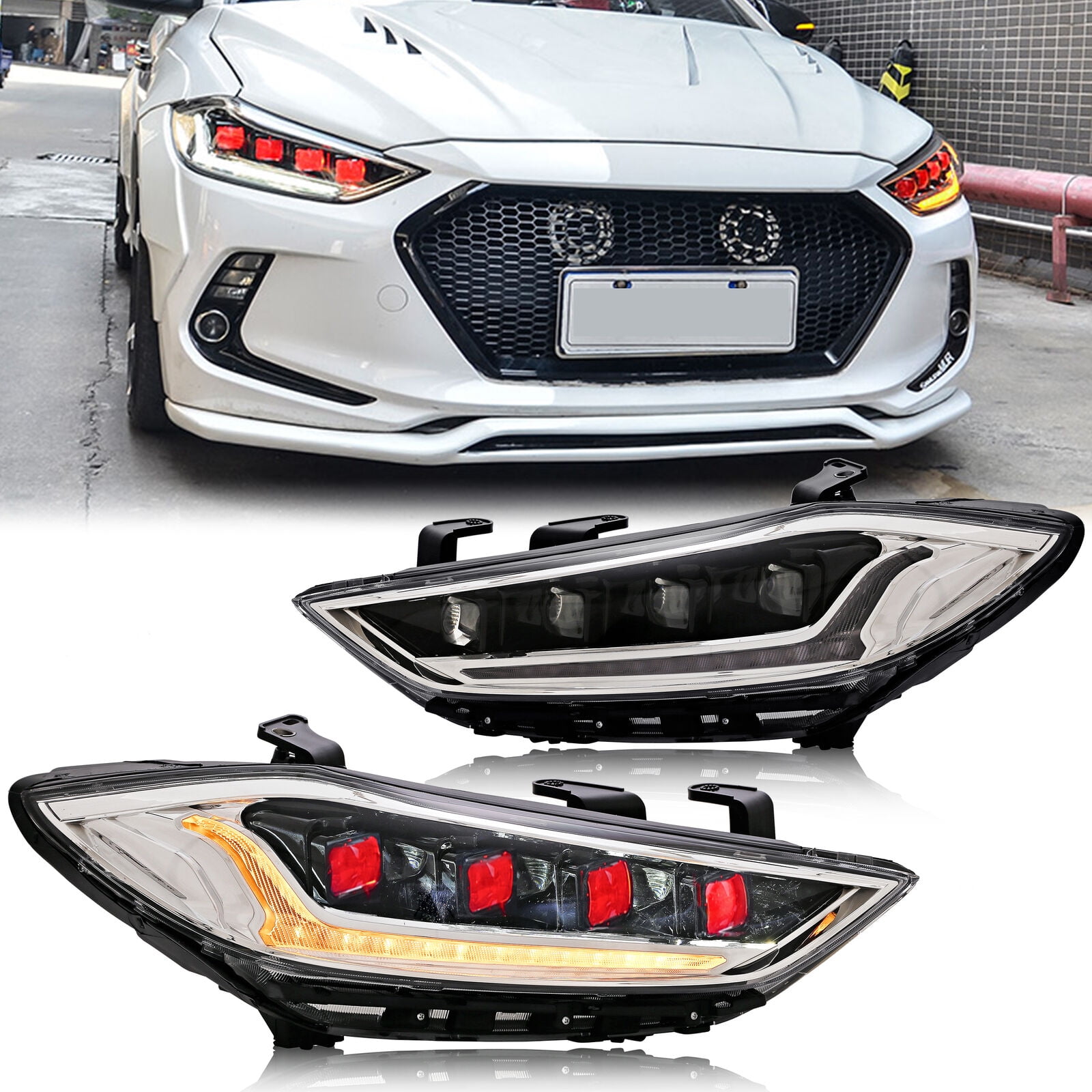 LED Headlights For Hyundai Elantra 2017 2018 2019 With The Start Up ...
